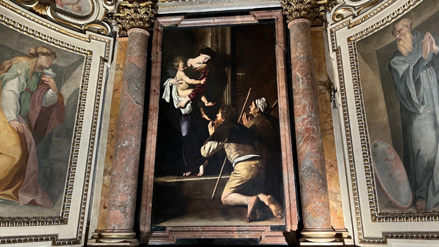 See Caravaggio and Raphael Paintings in Sant'Agostino in Rome