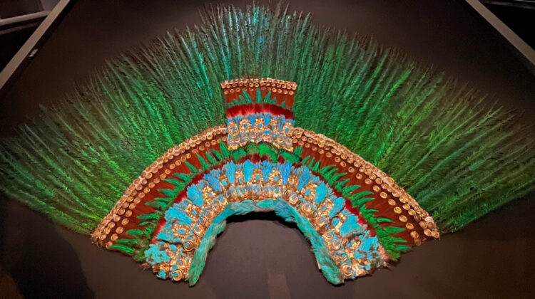 See Moctezuma's Feather Headdress from Mexico in the Weltmuseum Vienna