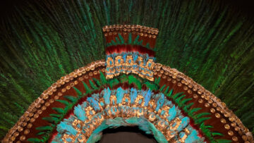 See Moctezuma's Feather Headdress from Mexico in the Weltmuseum Vienna